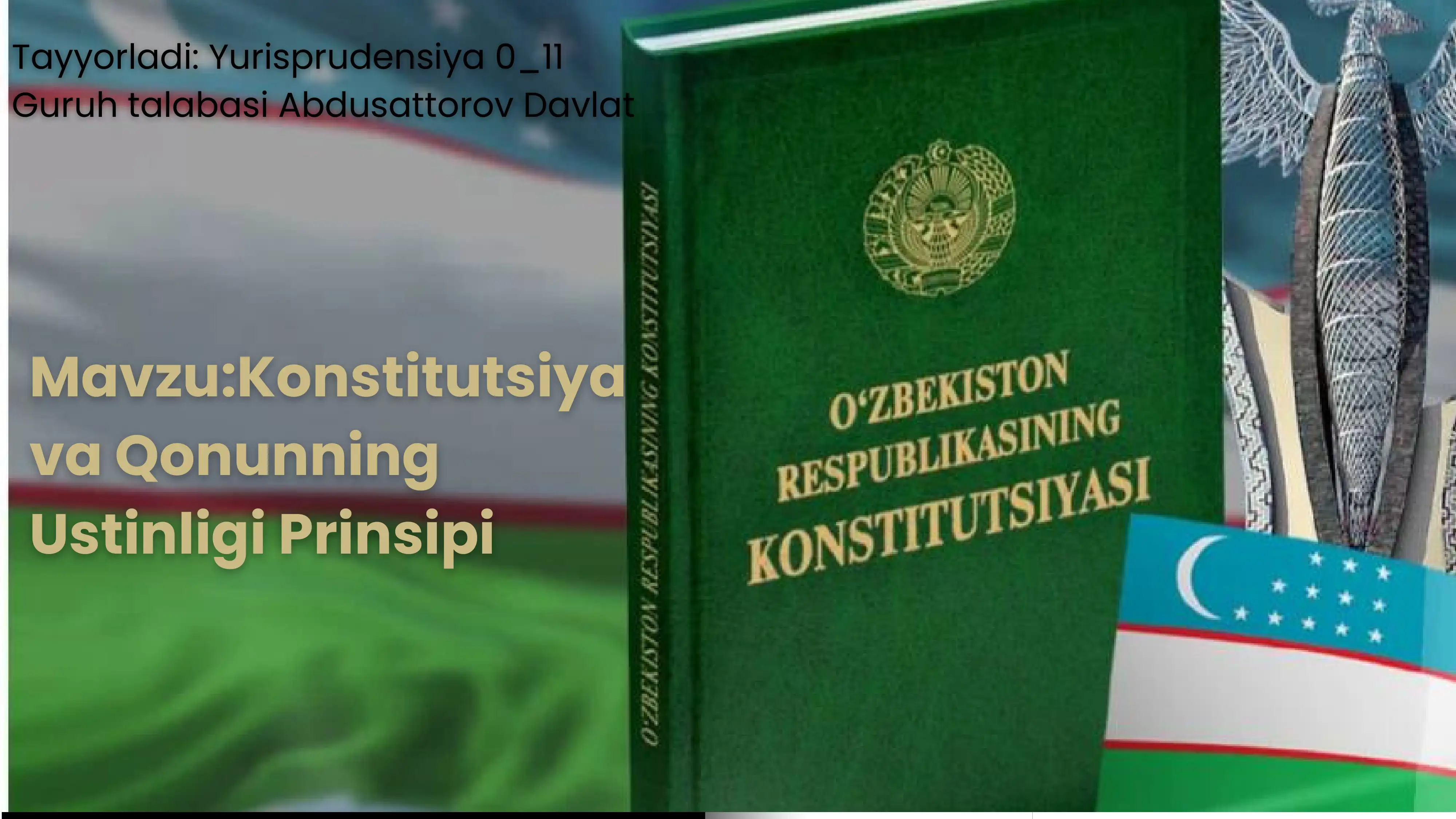 Konstitutsiya va Qonunning Ustinligi Prinsipi