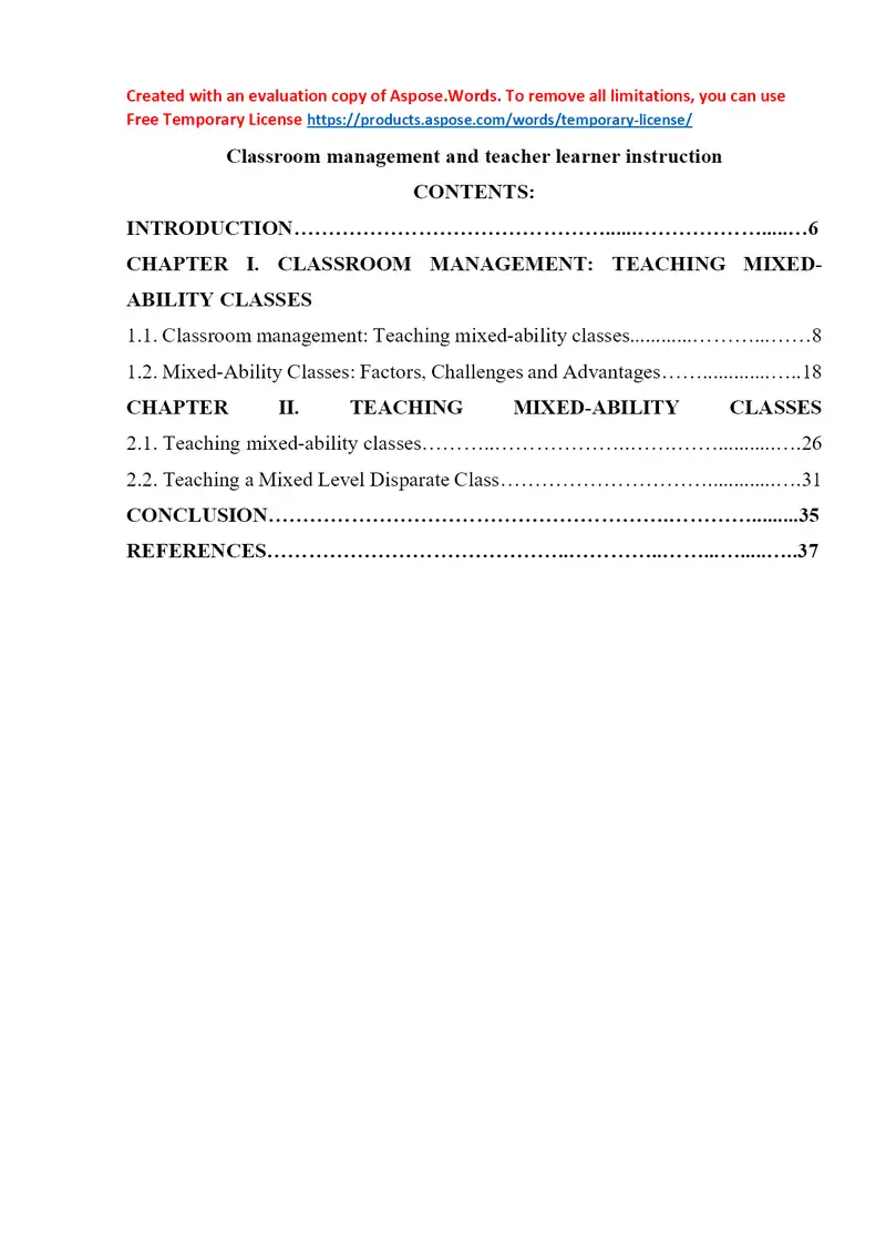 Classroom management and teacher learner instruction