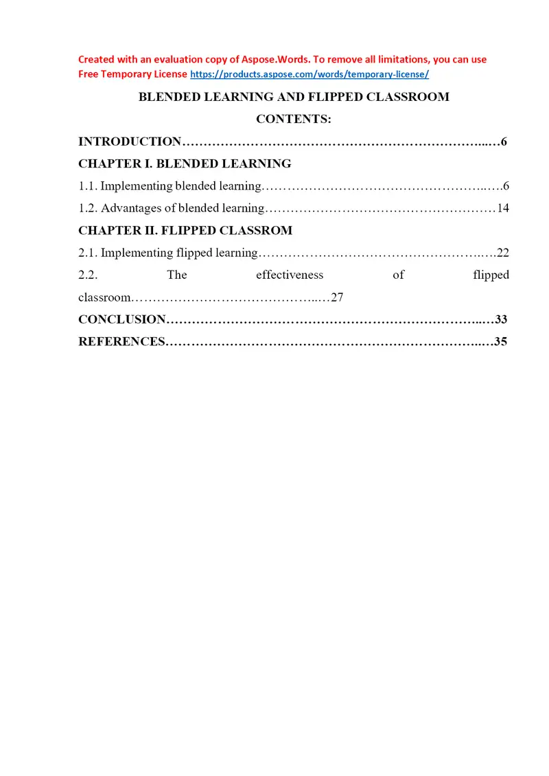 Blended Learning and Flipped Classroom