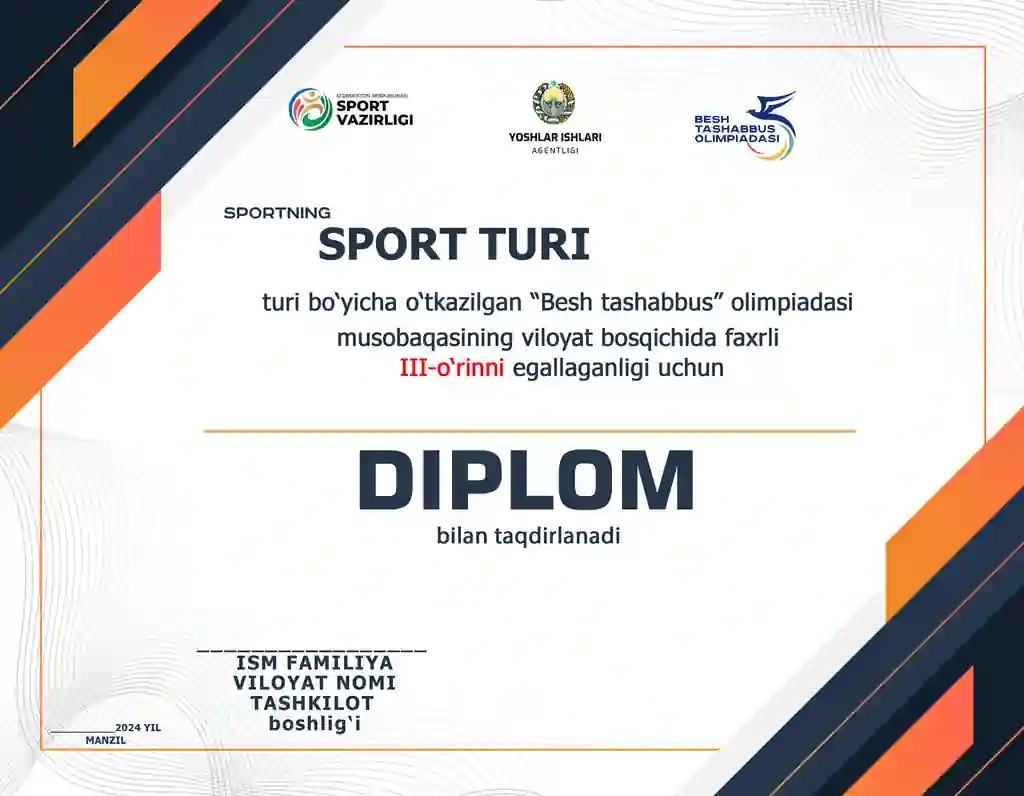 Sport turlari bo'yicha shablon