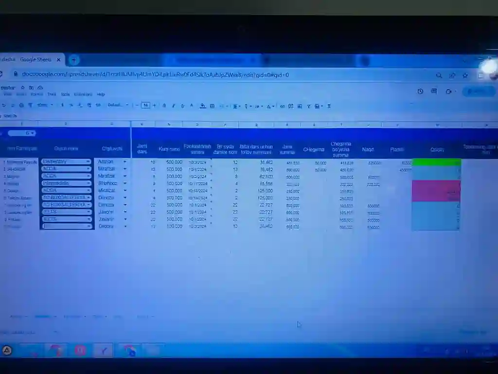 O'quv markaz dasturi