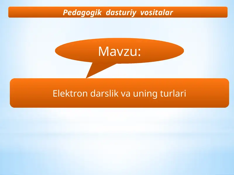 Elektron darslik va uning turlari