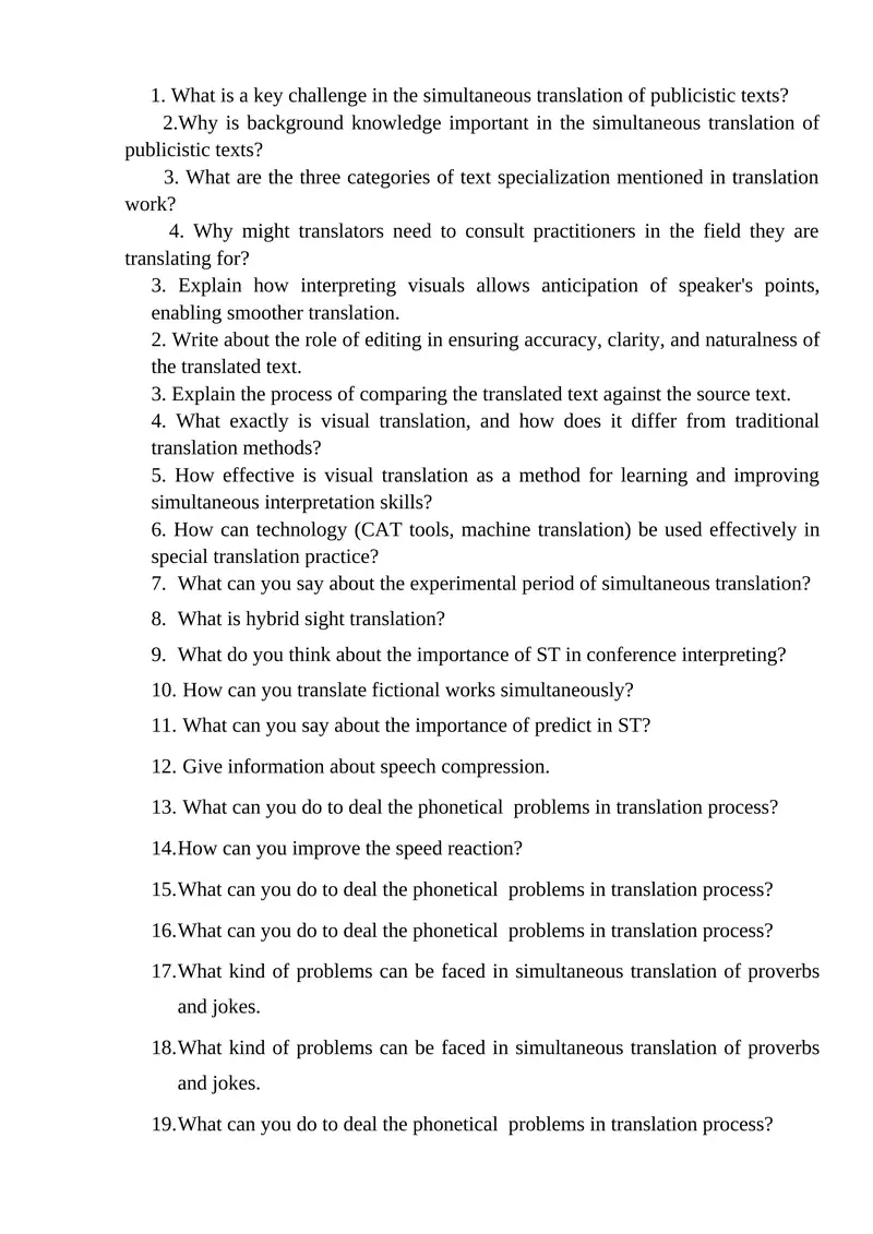 Simultaneous Translation of Publicistic Texts