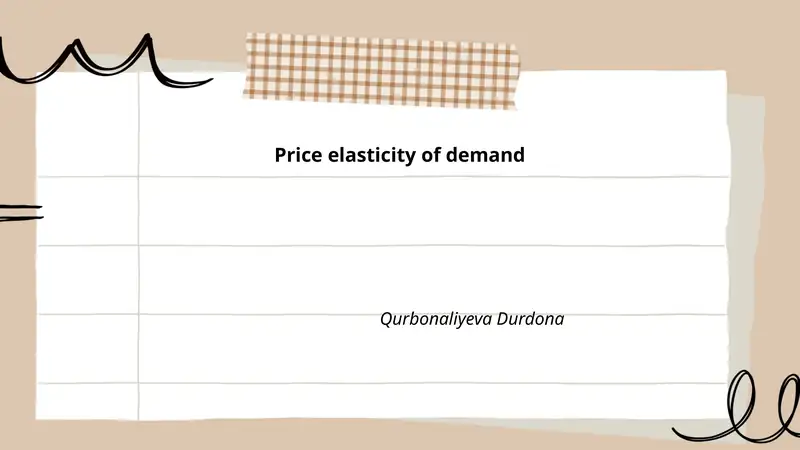 Price elasticity of demand