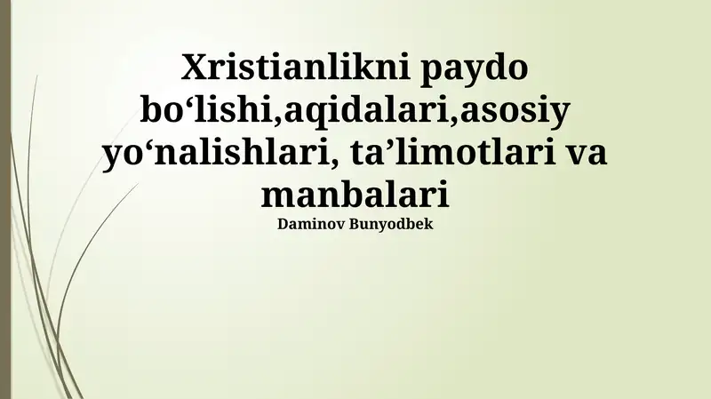 Xristian taʼlimotlari