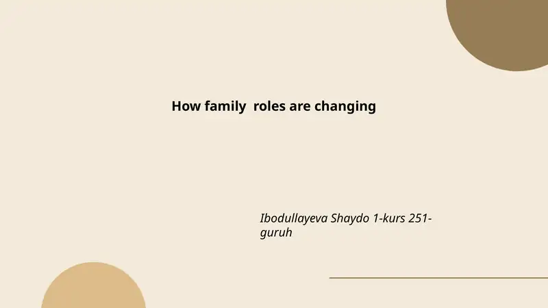 How family roles are changing