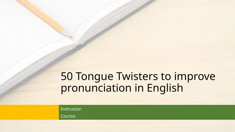 50 Tongue Twisters to improve pronunciation in English