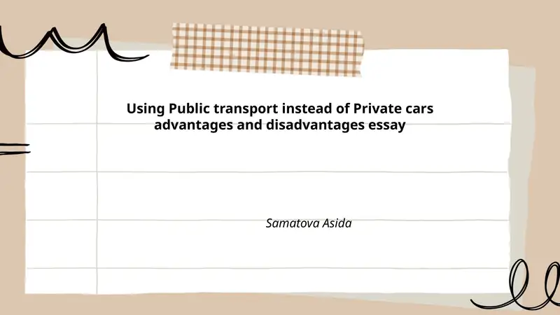 Using Public transport instead of Private cars advantages and ...