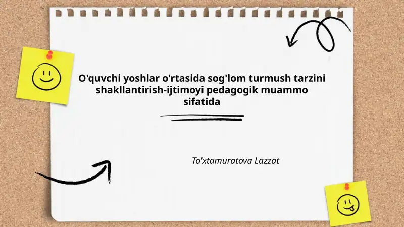 O'quvchi yoshlar o'rtasida sog'lom turmush tarzini shakllantirish ...