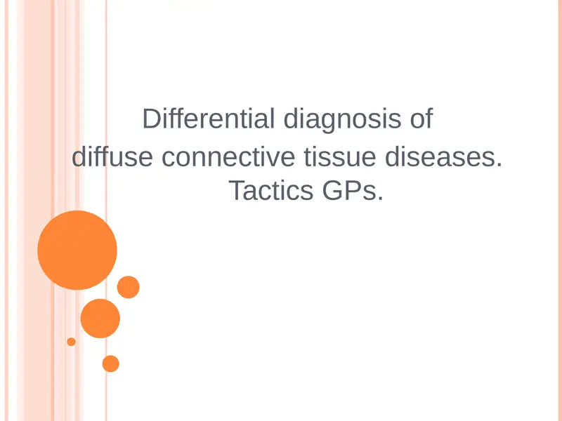 Differential diagnosis of diffuse connective tissue diseases