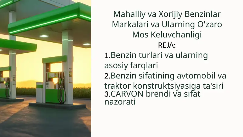 Benzin turlari va ularning asosiy farqlari