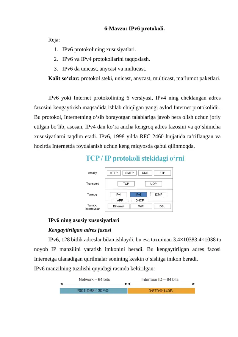 IPv6 protokoli