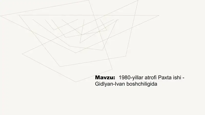Paxta ishi ya'ni O'ZBEK ISHI