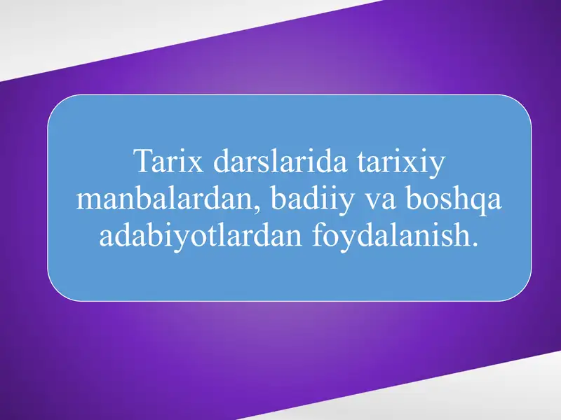 Tarix o'qitish metodikasi