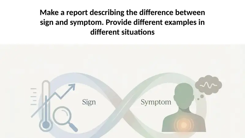 Make a report describing the difference between sign and symptom ...