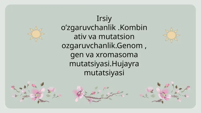 Irsiy o‘zgaruvchanlik