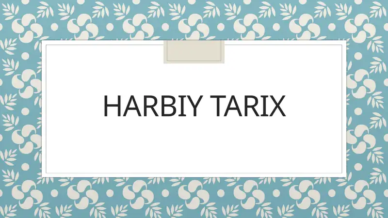 HARBIY TARIX