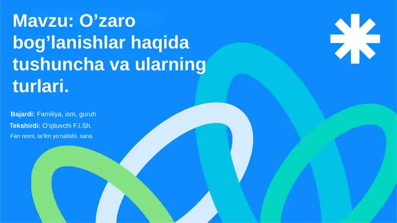 O’zaro bog’lanishlar haqida tushuncha va ularning turlari