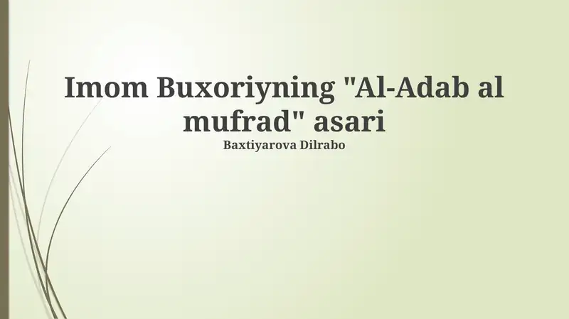 Al-Adab al-Mufrad