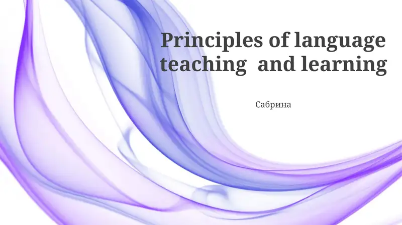 Principles of Language Teaching and Learning