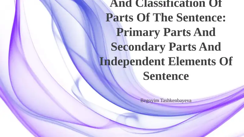 Comparative Typology And Classification Of Parts Of The Sentence ...