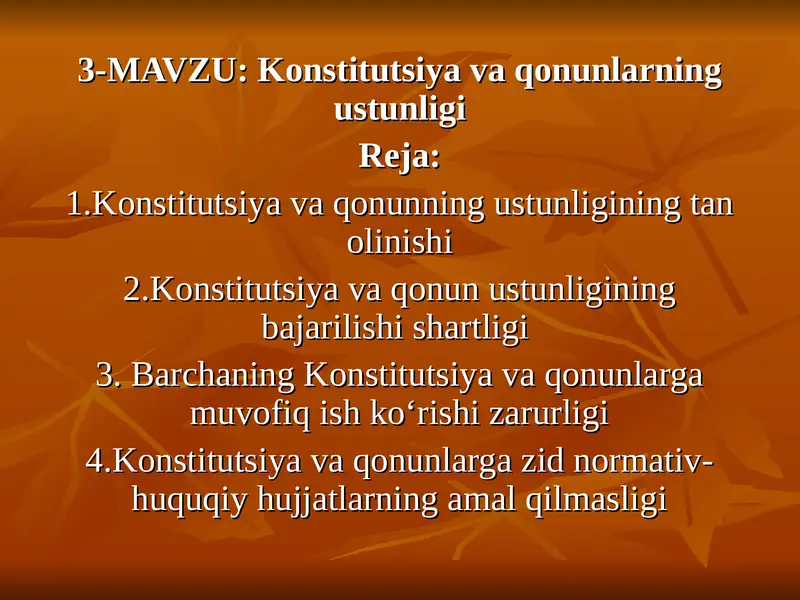 Konstitutsiya va qonunlarning ustunligi