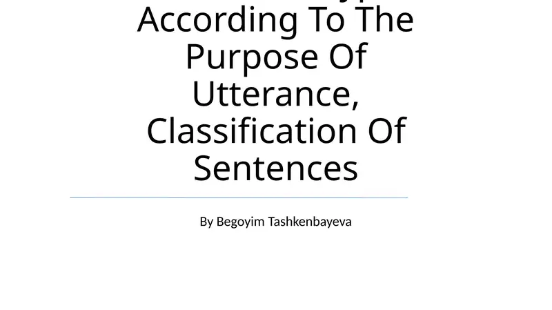 Comparative Typology Of Simple Sentences: Types According To The ...