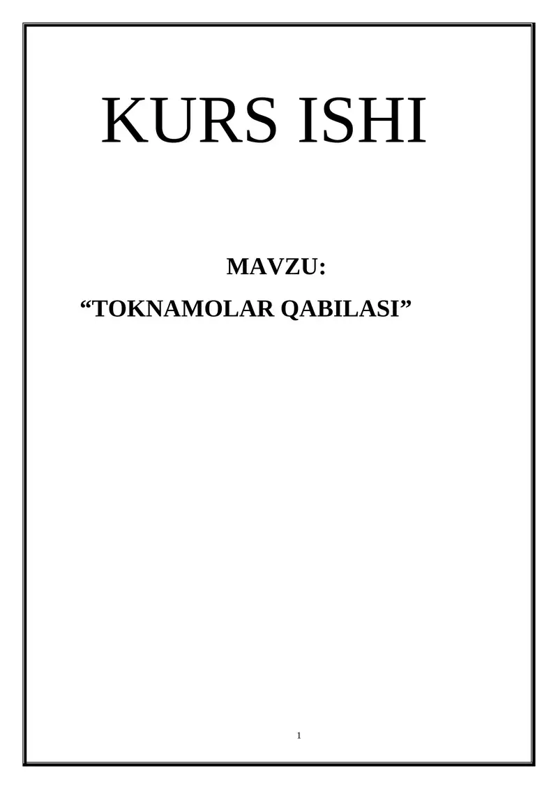 "Toknamolar qabilasi"