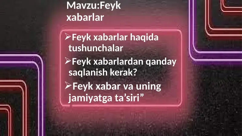 "Feyk xabarlar."
