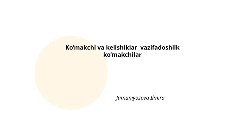 Ko'makchi va kelishiklar vazifadoshlik ko'makchilar