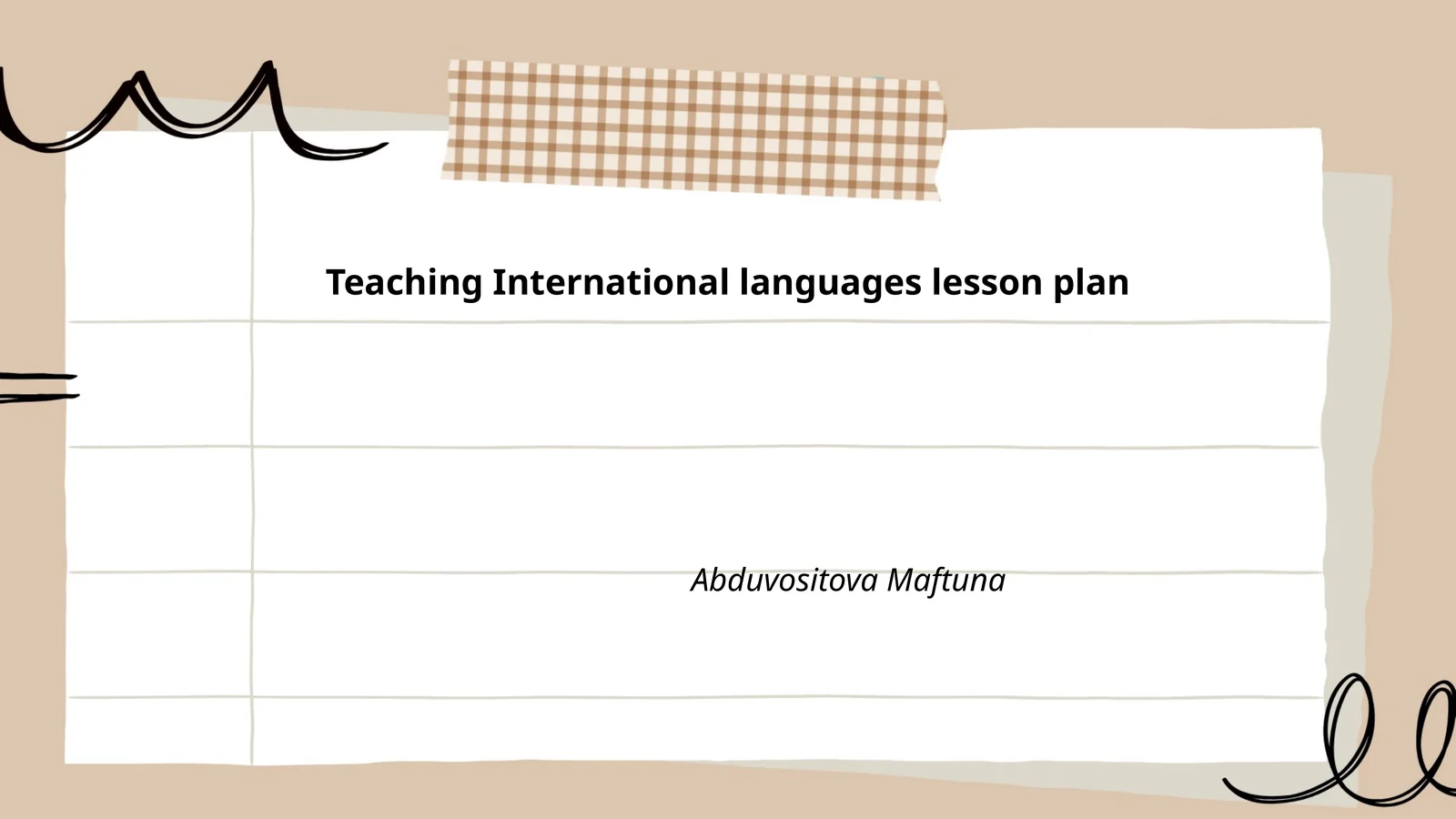 Teaching International languages lesson plan