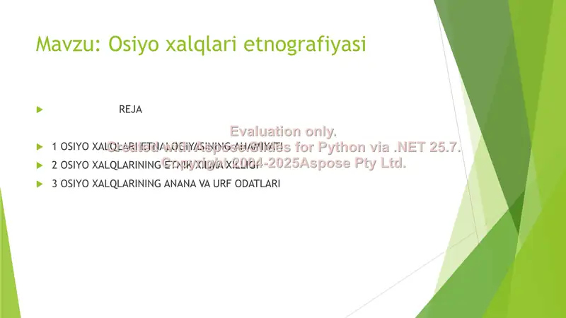 Osiyo xalqlari etnografiyasi