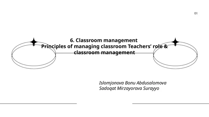 Classroom management Principles of managing classroom Teachers’ role ...