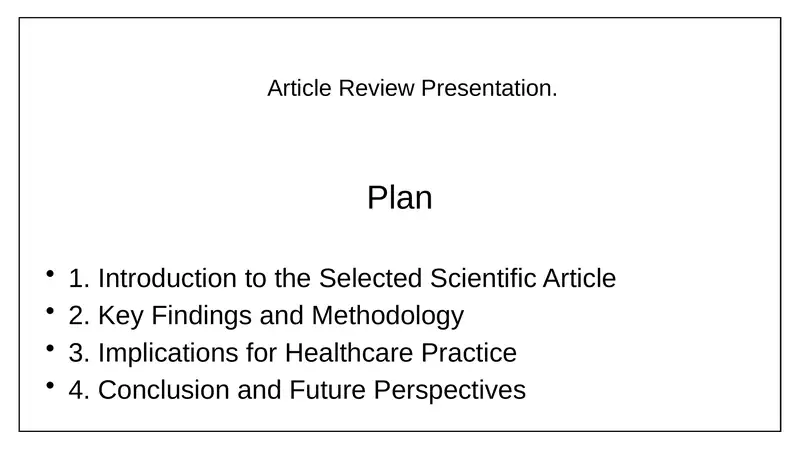 Article Review Presentation.