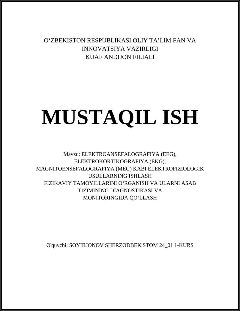 Elektroansefalografiya (EEG), Elektrokortikografiya (EKG ...