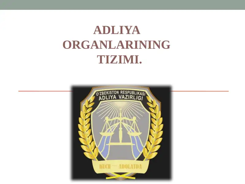 ADLIYA ORGANLARINING TIZIMI