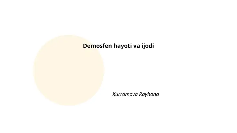 Demosfen hayoti va ijodi