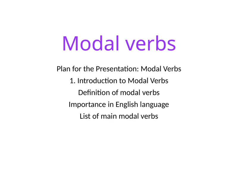 Modalverbs