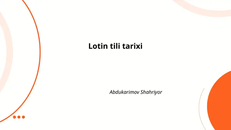 Lotin tili tarixi