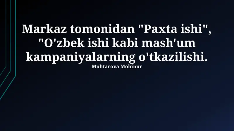 Paxta ishi va O'zbek ishi