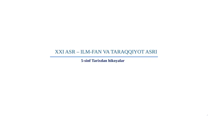 5-sinf Tarixdan hikoyalar