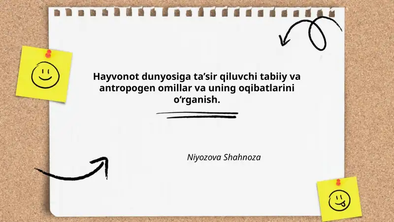 Hayvonot dunyosiga ta’sir qiluvchi tabiiy va antropogen omillar va ...