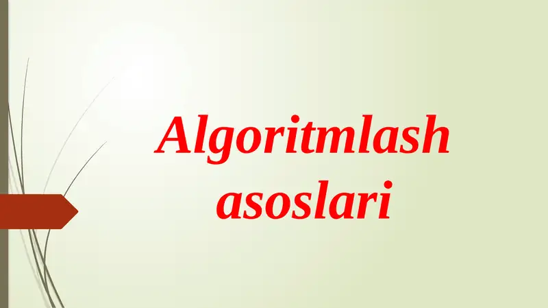 Algoritmlash asoslari