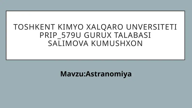 Astronomiya