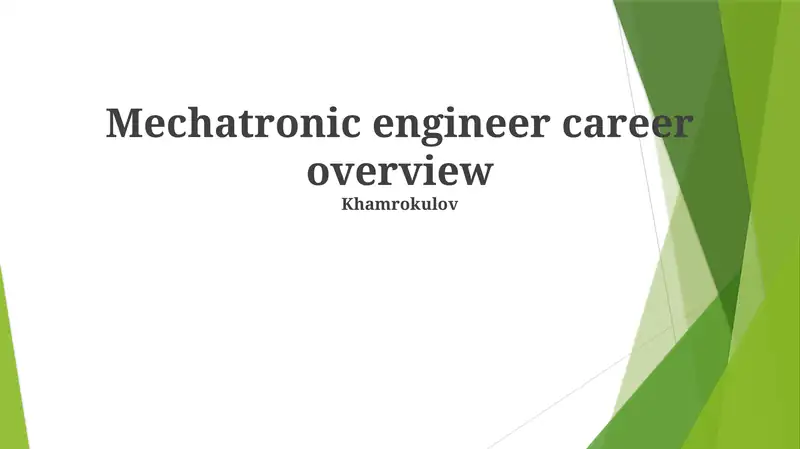 Mechatronic engineer career overview